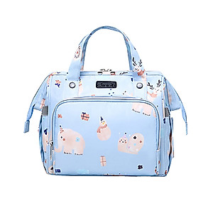Lmbabter Baby Diaper Bag Backpack Waterproof Convertible Multi-Function Mini Smart Diaper Tote Bag with Dry&Wet Separation Bag for Outdoor (Blue)