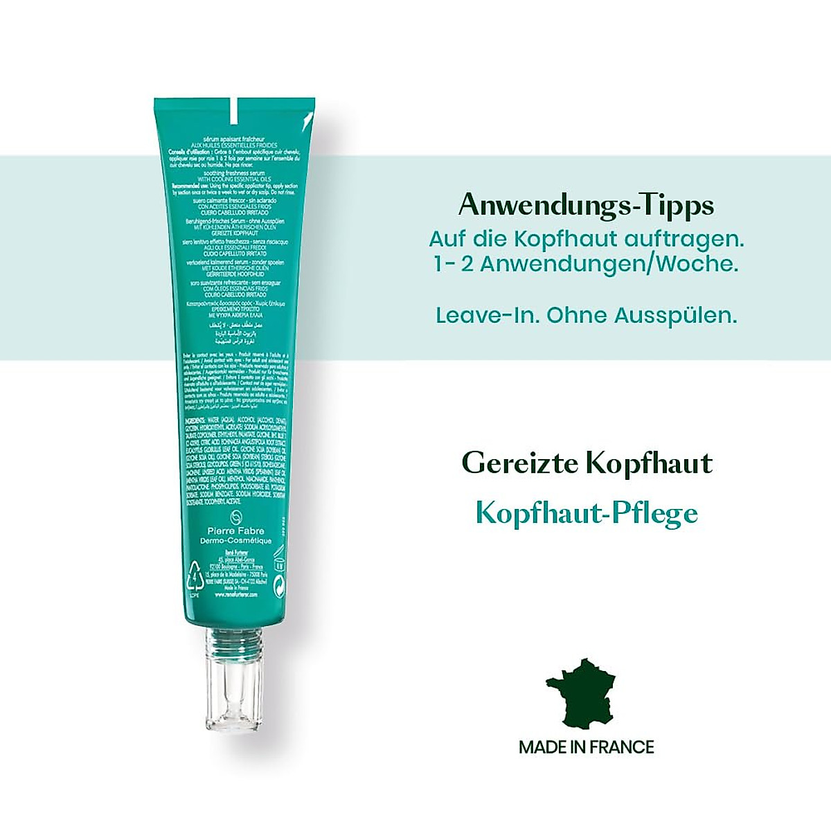 Rene Furterer ASTERA FRESH Soothing Freshness Serum - Cool & Soothe Sensitive Scalps - Mint & Eucalyptus - Paraben & Silicone-Free - 2.5 fl. oz.