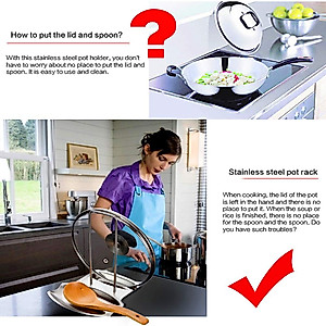 ECHI 2 in 1 Progressive Lid and Spoon Rest,Multifunctional Lid and Spoon Holder,High Quality Food-Grade Thick Stainless Steel