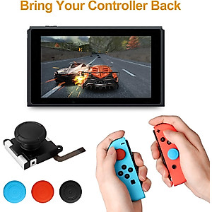 Linkstyle 3D Joystick Analog Thumb Sticks with Caps, Compatible with Nintendo Switch Lite Left and Right Joysticks, 6PCS