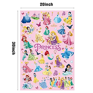 Hbavfihnbg 5 Pcs Princess Wrapping Paper Princess Gift Wrap Bulk Art Paper Folded Flat for Baby Shower Princess Birthday Party Decorations Wedding DIY Crafts Gift Packing, 20 x 30 Inch
