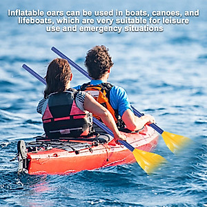 Rowing Oars, 45in ABS Plastic Detachable Oar Two Person Boat Paddle for Rubber Canoes Lifeboats Leisure Using Water Sports Accessory (2 Pieces)
