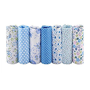 7 Pieces Color Fabric Bundles 50*50cm Multi Color Fabric Squares Quilting Fabric Patchwork Sewing Craft Precut Fabric Scrap for DIY Sewing Craft (1#)