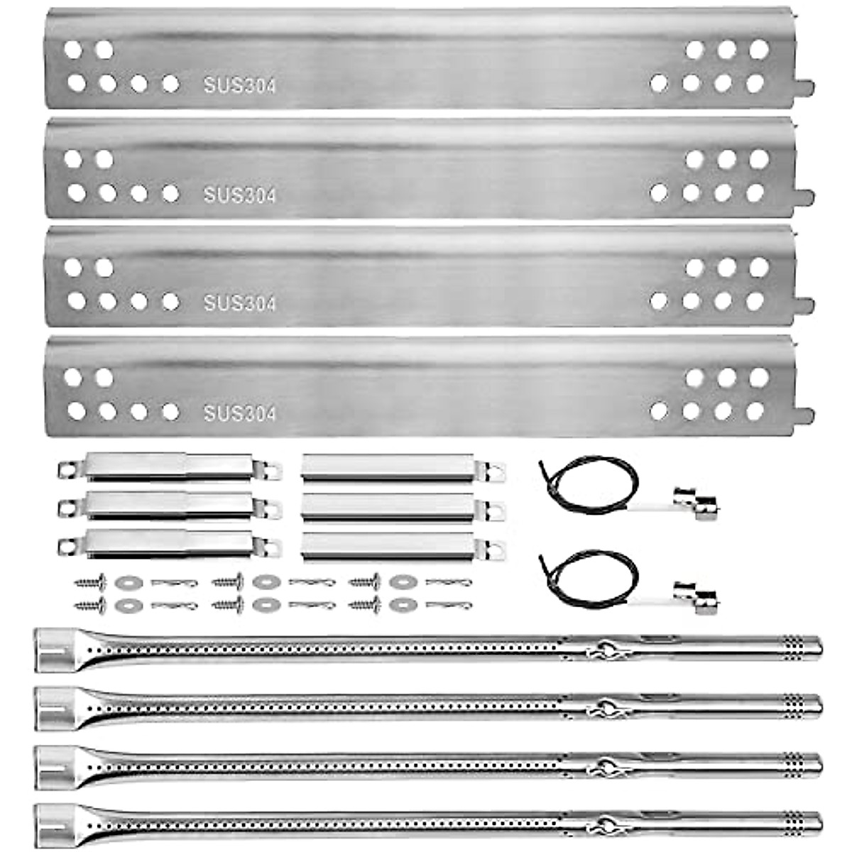 Hisencn Grill Replacement Parts for Charbroil Performance 475 4 Burner 463377319 463347017, 463361017, 463673017, 463376018P2, 304 Stainless Steel Grill Parts Kit and Grill Grates for Charbroil Grill