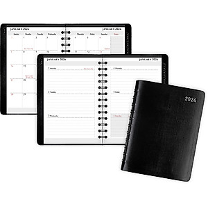 2024 Office Depot® Brand Weekly/Monthly Planner, 4" x 6", Black, January to December 2024, OD711500