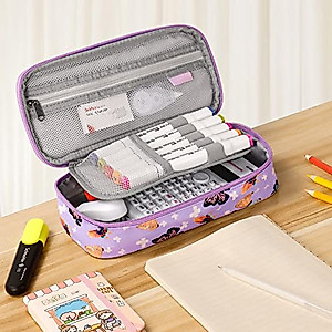Choco Mocha Butterfly Pencil Case for Girls Pencil Box for Girls Pencil Pouch for Girls Pencil Case for Kids Pencil Bag for School Kindergarten Preschool Zipper Organizer Soft Cute Small Gift Purple
