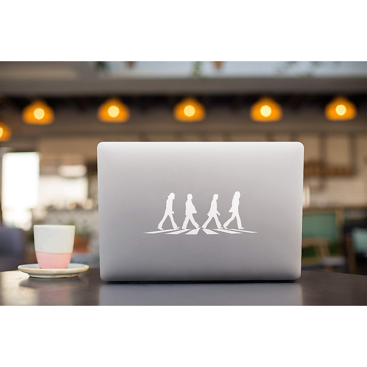 Beatles Abbey Road Decal Crosswalk Sticker Merchandise Memorabilia Album Record Iconic Band Pepper Black Vinyl | Premium Quality | 7-Inches | D031-W