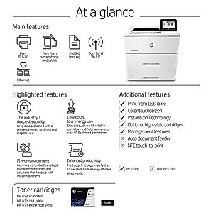 HP Laserjet Enterprise M507dn with One-Year, Next-Business Day, Onsite Warranty (1PV87A) (Renewed)