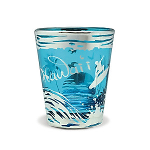 Surf Sihouette Foil Short Shot Glass