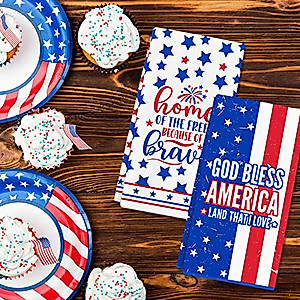 4th of July Decorations, Fourth of July Kitchen Towels, Patriotic Memorial Day Dish Towel, July 4th Kitchen Decor, Independence Day Home Party Decoration, American Flag Stars Bathroom Hand Towels