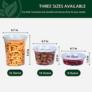 Clear Deli Containers with Lids - 32 oz (Pack of 120) | Leakproof Food Storage Solution for Home, Restaurant, Takeout, Soups, Sauces, and Slime