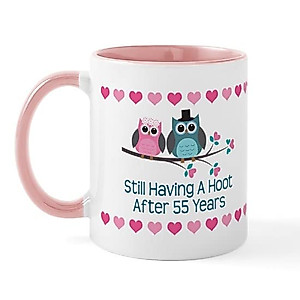CafePress 55Th Anniversary Owl Gift Mugs Ceramic Coffee Mug, Tea Cup 11 oz