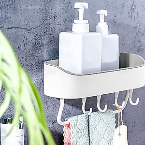 Kitchen Shelf for Bathroom Wall Mounted Bath Shelf Storage Toilet Plastic Organizer Rack Towel Cosmetic Brush Storage