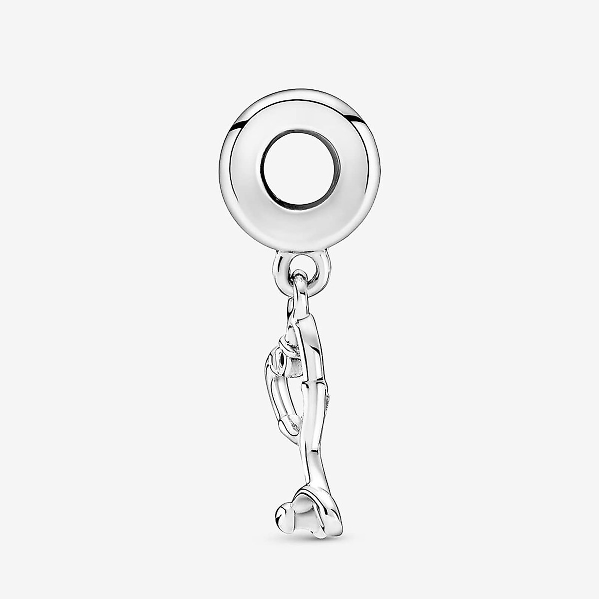 EZ Tuxedo Stethoscope Heart Dangle Charms 925 Sterling Silver Pendant with Cubic Zirconia for Bracelets