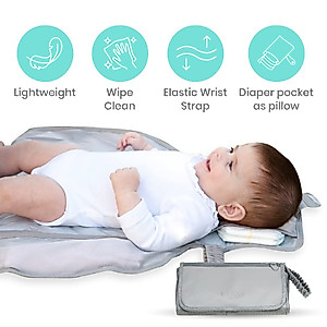 Lulyboo Portable Diaper Changing Pad - Diaper Changer Travel Bag & Baby Changing Pad, Foldable Baby Changing Mat, Portable Changing Pad for Baby Gift - Changing Station, Baby Registry Search - Bubble