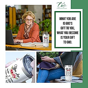 TEEZWONDER Christian Gifts For Women - Inspiration Religious Gifts Idea - Self Care, Thank You Gifts For Women - Birthday Gifts For Women, Mom, Friend, Sister - Jesus 20 Oz Stainless Steel Tumbler
