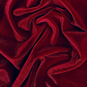 Princess Cranberry Polyester Spandex Stretch Velvet Fabric by The Yard for Tops, Dresses, Skirts, Dance Wear, Costumes, Crafts - 10001