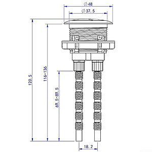 1pcs Brushed Brass Gold Toilet Flush Cistern Button Close Coupled 38mm Toilet Push Flush Valve ABS Dual Flush Button Bathroom