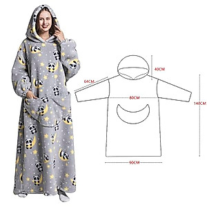 Oversized Blanket Hoodie - Wearable Blanket Adult Giant Hoodie Cozy Sweatshirt for Adults Women Men, Gift,Snuggle Fuzzy Sherpa Fleece Hoodie with Zipper and Giant Pocket