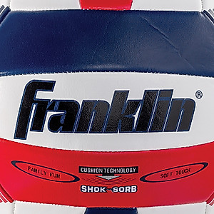 Franklin Sports Super Soft Spike Volleyball, Red/White/Blue