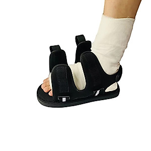 1 Piece Post Op Shoe Walking Boot Rehabilitation Recovery Plaster Shoe with Adjustable Strap for Foot Injuries Ankle Fractures Post Surgery Medical BootFits Either Left/Right Foot
