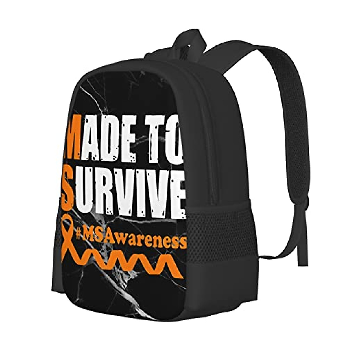 Suriohl-Made-to-Survive-Multiple-Sclerosis-Awareness-Backpack, Laptop Backpack Gym Bags Black School Bookbags Travel Daypack For Women Men Teens