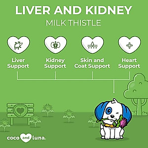 Milk Thistle for Dogs - 120 Chewable Tablets - Liver and Kidney Support for Dogs - Hepatic Support with EPA & DHA - Detox for Dogs - Dog Liver Support - Liver Supplement for Dogs