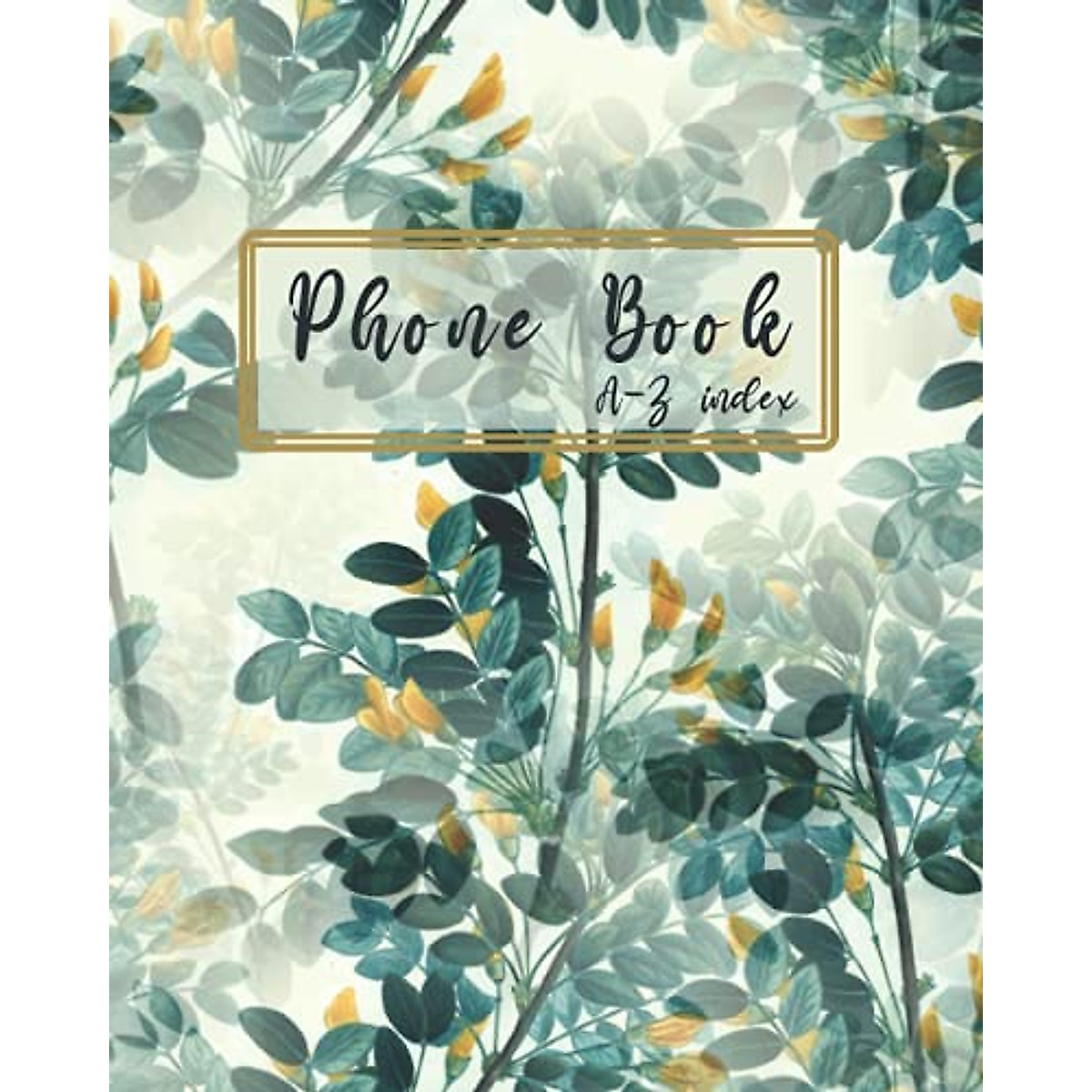 Phone Book With Alphabet Tabs: Contacts telephone Book, Alphabetical Tabs, Names, home, work, mobile 1 & 2 Emails, website and Notes, size 8/10 inches