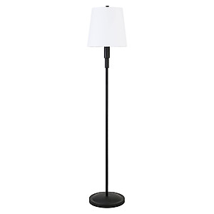 Emerson 60" Tall Floor Lamp with Fabric Shade in Blackened Bronze/White