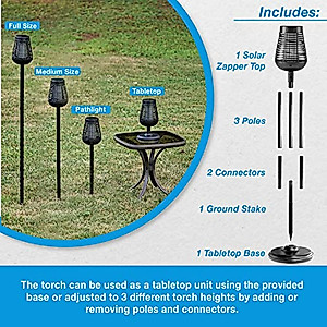 PIC Solar Insect Killer Torch (DFST), Bug Zapper and Accent Light, Solar Bug Zapper - Kills Bugs on Contact