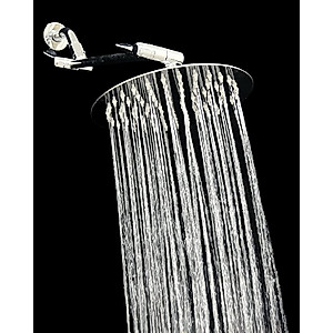 8'' Rain Shower Head with 11'' Adjustable Extension Arm - Eolax High Pressure Rainfall Showerhead Solve Low Water Pressure and Flow - Bathroom Fixed Shower Heads Made of 304 Stainless Steel - Chrome