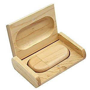 Maple Wood USB Flash Drive with Wooden Box U Disk Memory Stick Pen Drive (128GB, 3.0)