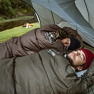 Naturehike Outdoor Camping Portable Hollow Cotton Square Sleeping Bag Winter Single Thick Cotton Sleeping Bag with Cap (Army Green, U150)