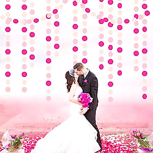 Hot-Pink Party-Decorations Paper-Garland Streamers Banner - 52Ft Girl Birthday flamingo Baby Shower Engagement Wedding Bachelorette Valentines Day Hanging Decor Ouruola