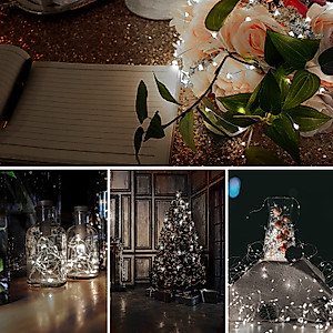 12 Pack White Fairy Lights Battery Operated, 3 Speed Modes, Extra 12 Batteries for Replacement, 7Ft 20 LED Mini String Lights, Waterproof Silver Wire, Twinkle Firefly Lights for Christmas Decorations