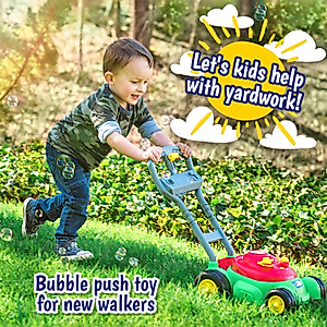 Maxx Bubbles Deluxe Bubble Lawn Mower Toy – Includes 4oz Bubble Solution | Outdoor Bubble Machine for Kids | Easy to Use, No Batteries Required | Amazon Exclusive, Red – Sunny Days Entertainmen