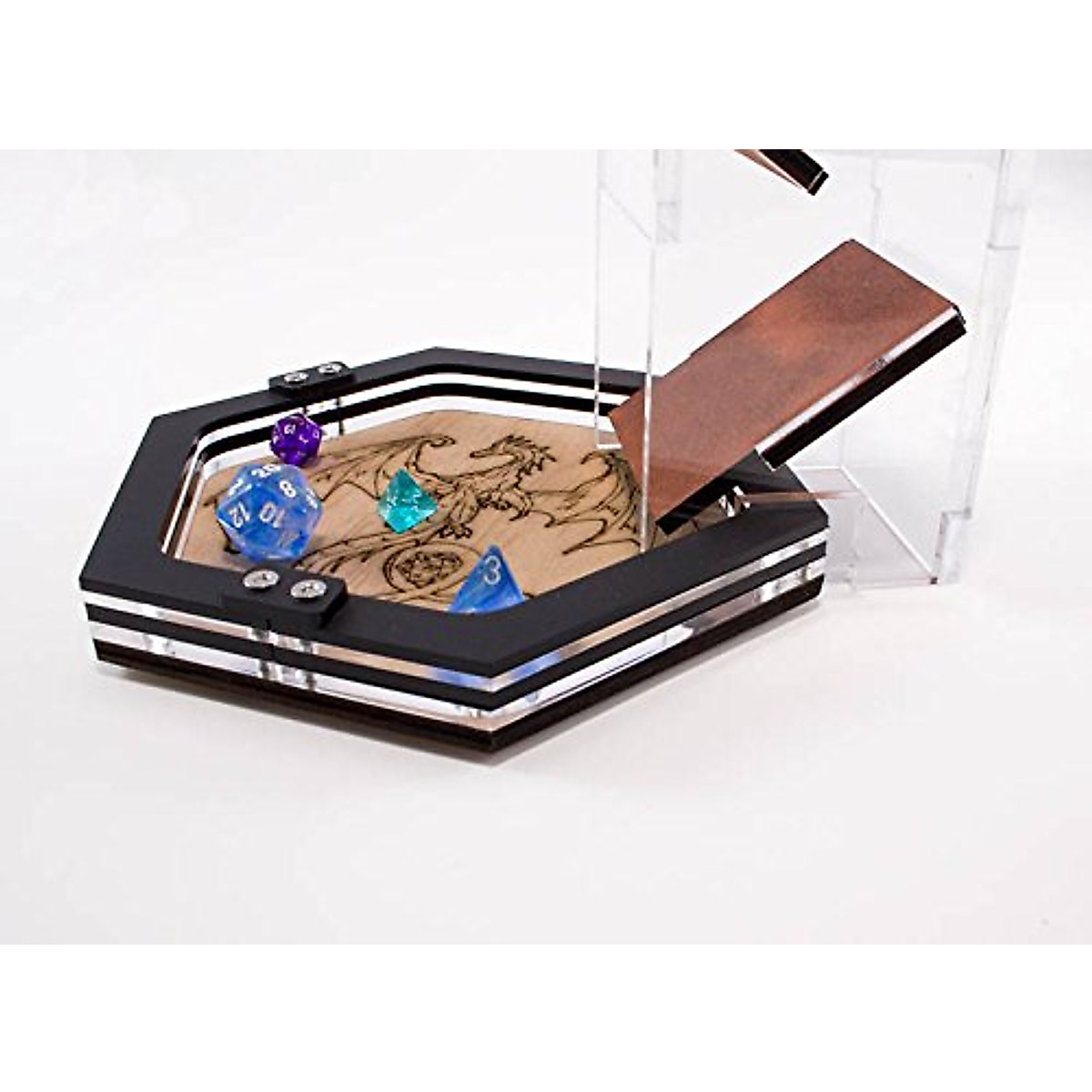 Mini Dragon Dice Tray by C4Labs Laser Etched Wood