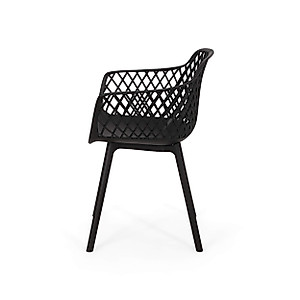 Christopher Knight Home Delia Outdoor Dining Chair (Set of 2), Black