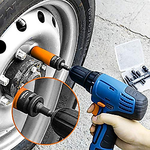 THINKWORK Impact Socket Adapter Set, 1/4" 3/8" 1/2" Drill Socket Adapter, 1/4" Hex Shank Impact Driver Socket Adapter for Cordless Drill, Impact Driver, Power Drill, Impact Drill, 9-Piece