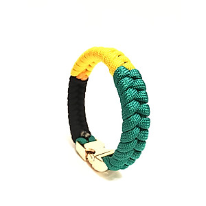 TRU550 Flag of Jamaica Mens & Women Paracord Survival Bracelet Jewelry Jamaican Flag (Size 8.5 inches)