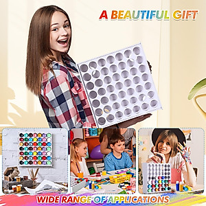 Hicarer 2 Pcs 49 Holes Craft Paint Storage Organizer Vertical Paint Rack Stand Wall Mounted Paint Holder Rack Removable Paint Organizer Box 2oz Paint Bottle Organizer for Art Supplies Painting