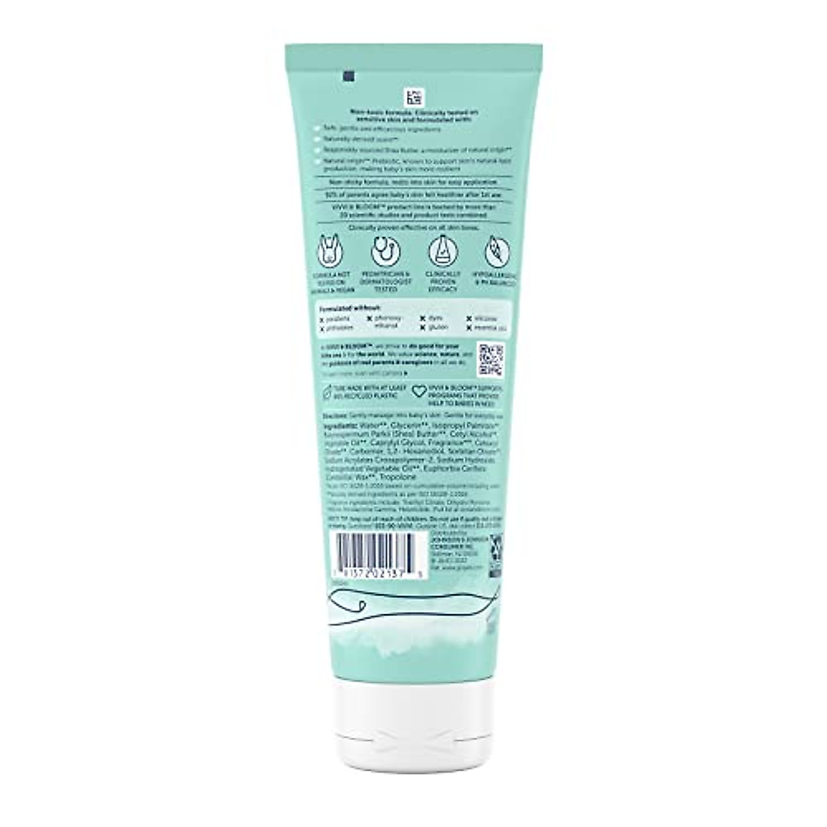 Vivvi & Bloom Gentle 2-in-1 Baby Lotion, Face and Body, for Delicate & Sensitive Baby Skin, Hypoallergenic Lotion Natural Scent, 8.5 oz (Pack of 1)