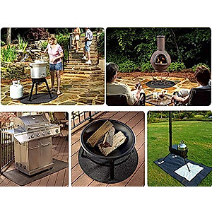 Fasmov 30 x 48 inches Under Grill Mat, Reusable Outdoor Grill Floor Mat, Under Grill Floor Mats to Protect Deck, BBQ Mat for Under BBQ, Absorbent Oil Pad Protector for Decks and Patios