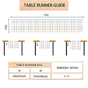 Linen Buffalo Check Plaid Spring Table Runner 72 Inches Long Farmhouse Spring Summer Easter Table Decoration for Home Kitchen Dining Room