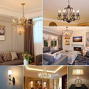 BORT C35/CA11 Chandelier led Light Bulbs, Dimmable 4W Equivalent to 40W LED Candelabra Bulbs, 2700K Warm White, E26 Standard Base LED Bulbs, Flame Tip (C35-E26-6 Pack)