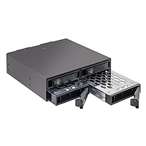 Syba 4 Bay 2.5” SATA Hard Drive Mobile Rack Mount for 5.25" Drive Bays, for HDD SSD SY-MRA25038