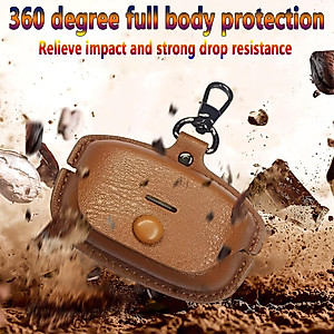 SKPY Portable with Secure Snap-Fastener Leather Case Compatible with Sony WF-1000XM4 Fashion Scratch Leather Cover with Anti-Loss Keychain for Boys Girls Womens Mens