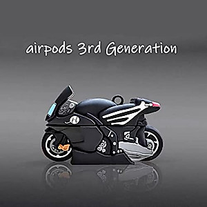 LVANLLF Cool Silicone Motorcycle Vehicle Headphone Case Compatible with Airpods 3rd Airpods 3 2021 Headphones Fashion Cover for Boys Girls Teenager Best Gift Glow in Dark