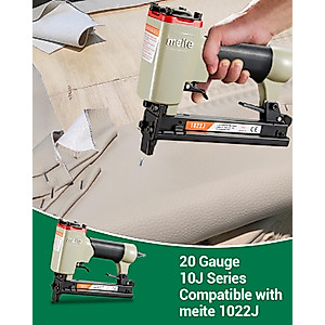 meite 20 Gauge J10 Series 7/16-Inch (11.2mm) Crown 3/8-Inch Length Upholstery Staples for Staple Gun, Fine Wire Galvanized Staples for Carpet, Work Box, Cable, Shed (5,000 Pieces)