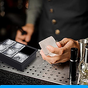Ice Cube Trays Silicone (Set of 2) Whiskey Ice Ball Mold, Ice Ball Maker Mold, Round Ice Cube Mold, Sphere Ice Cube Mold, Square Large Ice Cube Tray for Cocktails & Bourbon - Easy Release BPA Free
